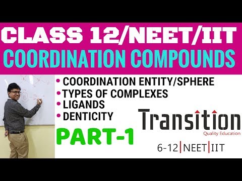 Coordination Compounds 01 Class 12 NEET 2023 II Coordination entity II Ligands I Denticity I Chelate
