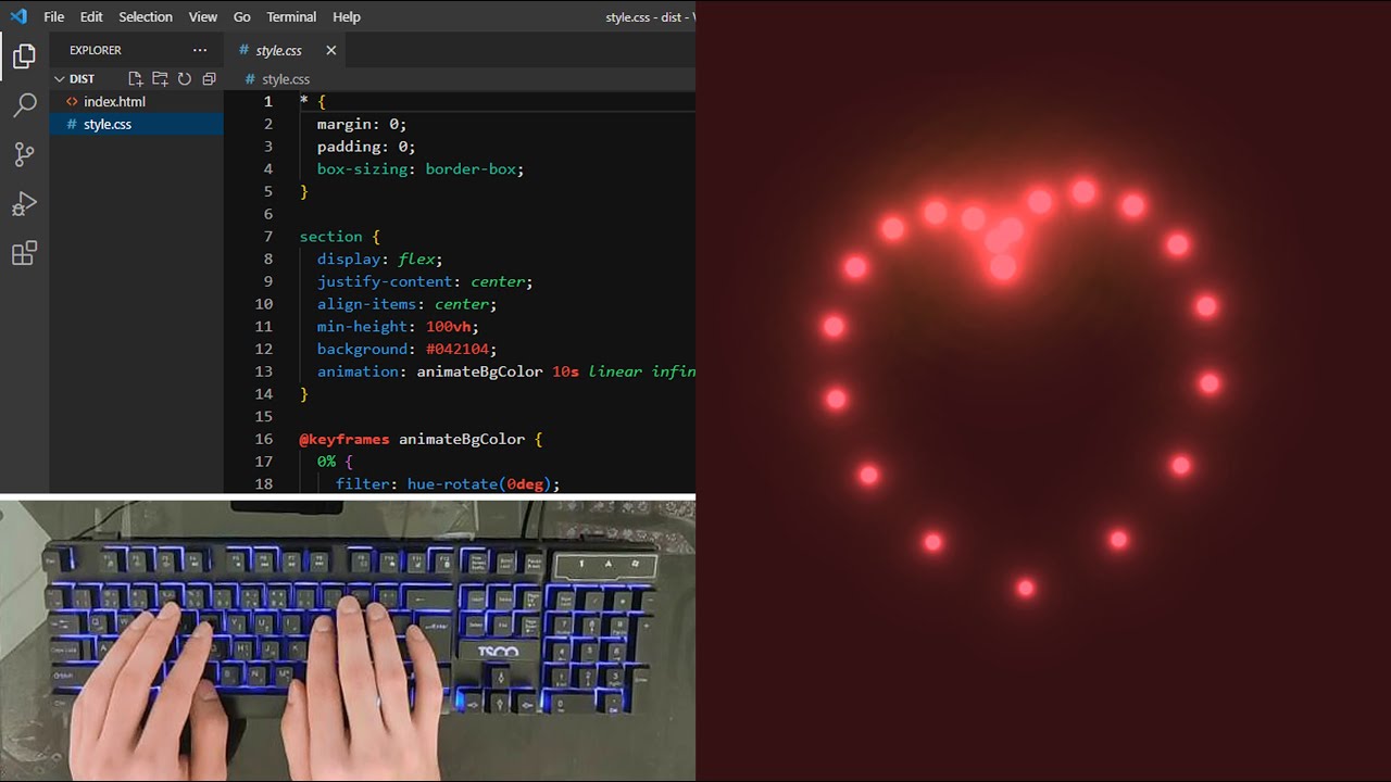 ASMR Programming - Heart Loading Animation Effect using Html CSS - No Talking