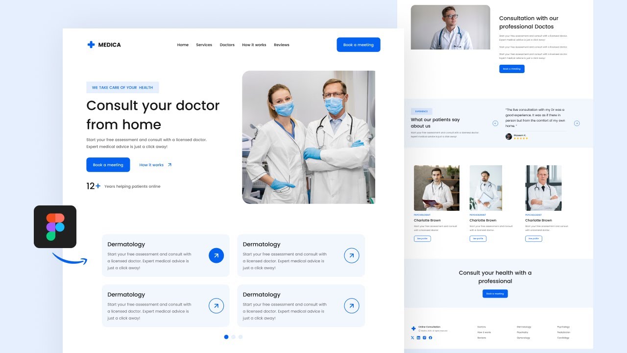 🔥 Ultimate Medical Consultation Website UI Design in Figma | GDMentor