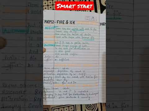 Class10poem| Fire and ice| Robert Frost| #short#smart#start#literarydevices#easy#wordmeaningenglish