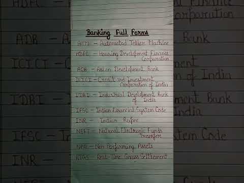 banking full forms short video