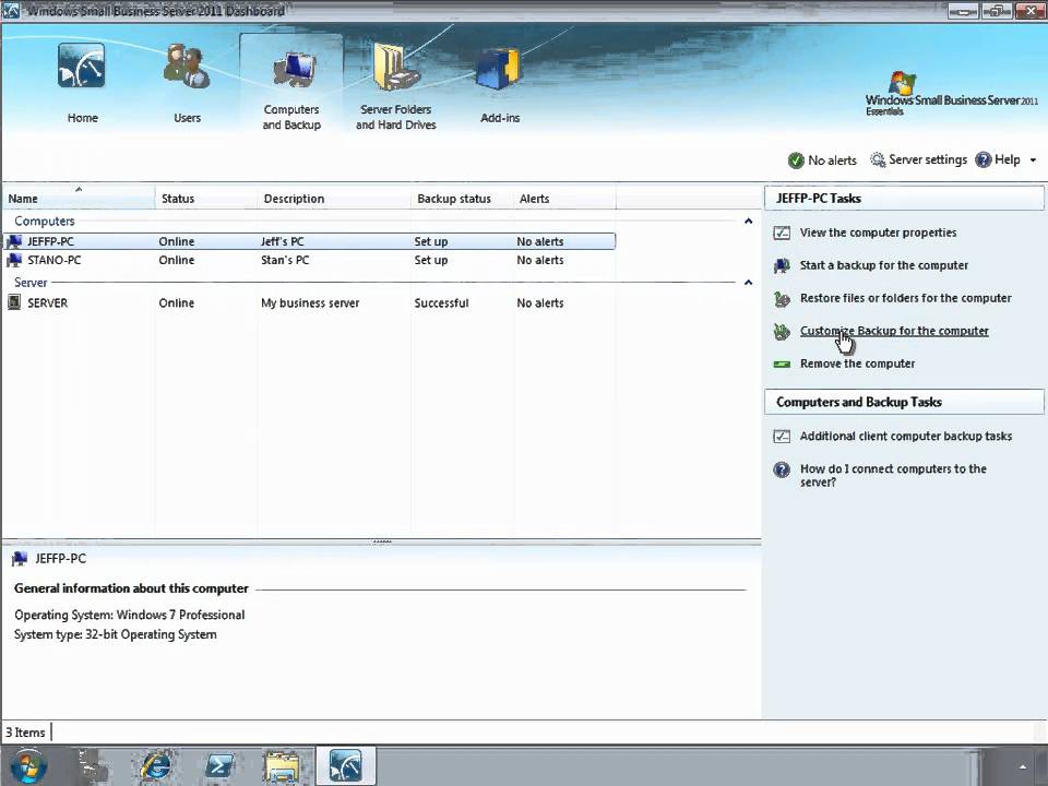 SBS 2011 Essentials Learning Bites - Configuring PC Backup.wmv