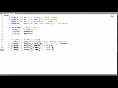 #codingspeedrun Obtaining A Reddit API Access Token w/PHP