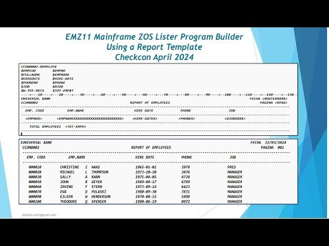 EMZ11 Hercules ZOS PC Cobol Program that makes listing programs Checkcon