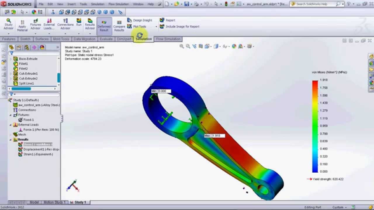 Force analysis in solid works