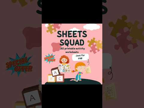 premium printable worksheets for kids #youtubeshorts #sheetsquad