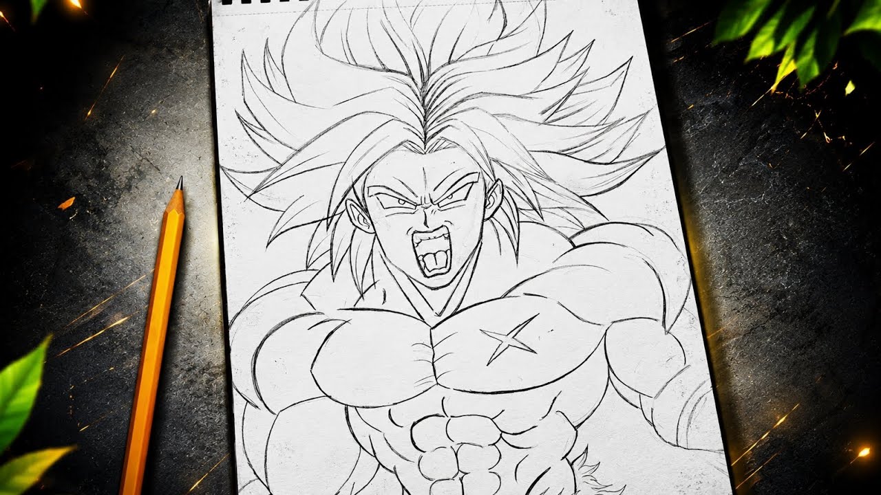 Broly From Dragon Ball Outline Tutorial |