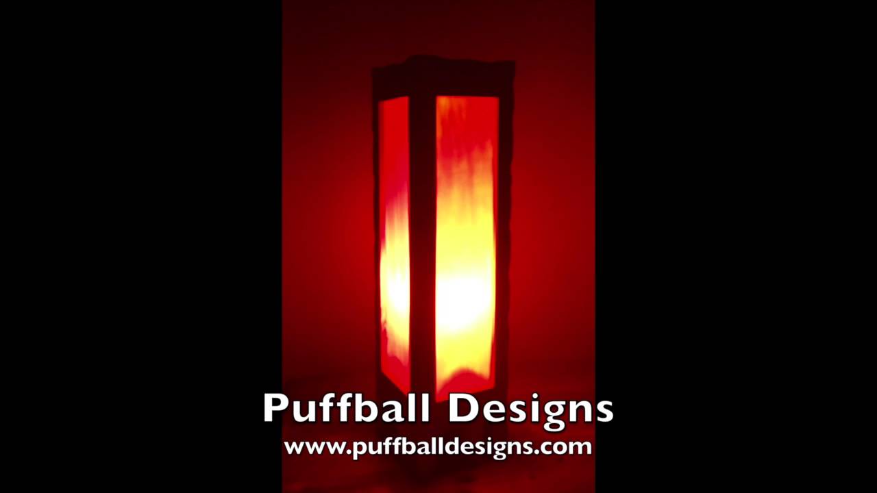 Red Stained Glass Lamps - puffballdesigns.etsy.com
