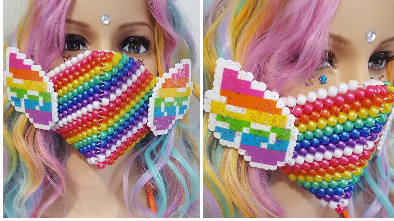 Rainbow wing kandi mask tutorial