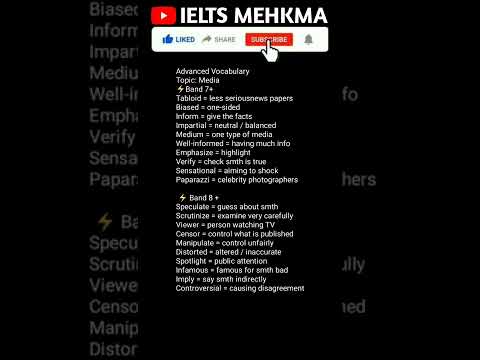 Media / Crime / Changes #ielts#advanced#vocabulary#synonyms#IeltsMehkma#shorts#short#ytshort
