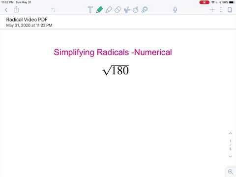 Simplifying Radicals Review