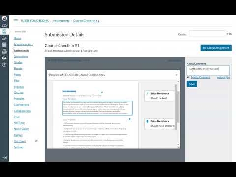 Assignment Comments and Feedback - Student Canvas Tutorial
