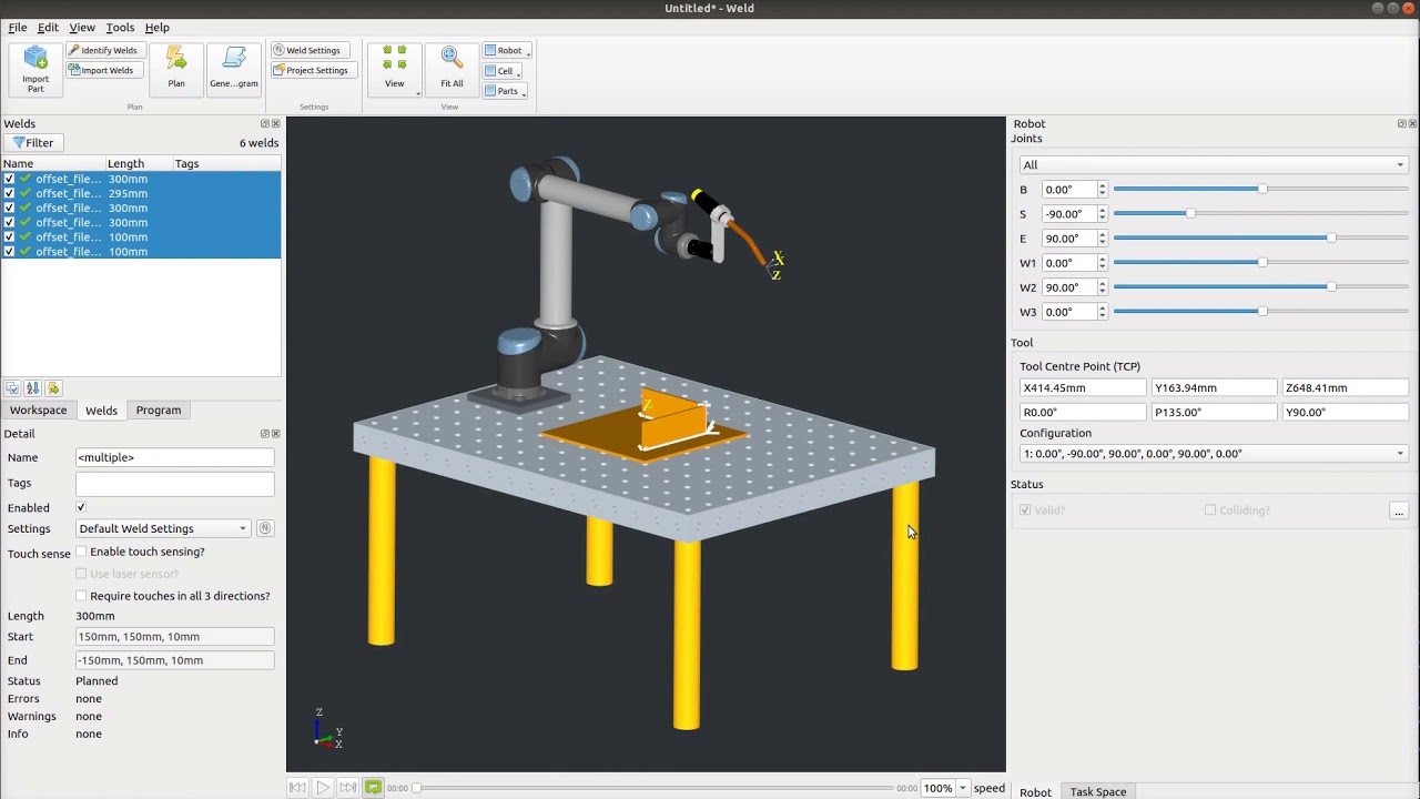 Initial Support for Universal Robots in Verbotics Weld