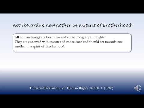 Act Towards One Another in a Spirit of Brotherhood (1948)
