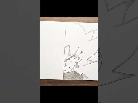 How to draw Goku Black half face [Dragon Ball] #animedrawing #youtube #shortsreels