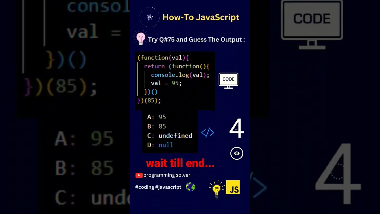 How To Code JavaScript Q#75, Try Solve & Guess The Output #shorts #coding #programming #javascript