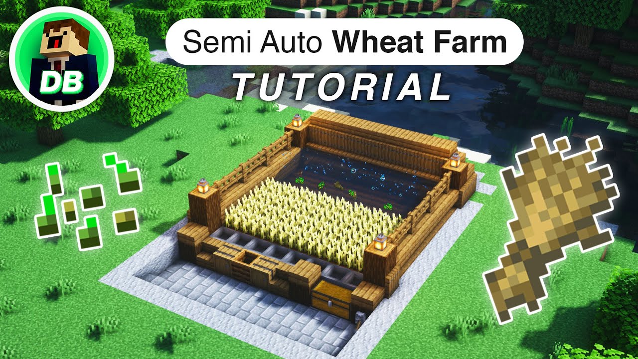 Minecraft: Semi Auto Wheat Farm Tutorial (Easy How to build 1.17 ...