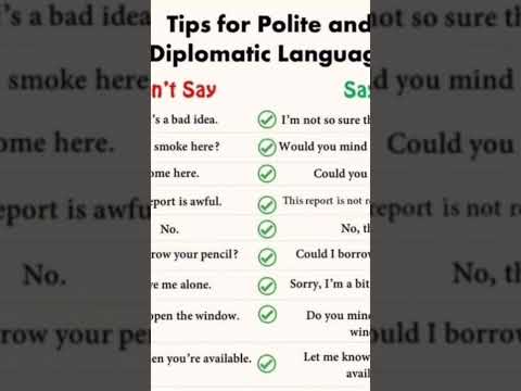 | tips for polite n diplomatic language