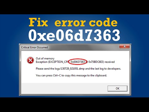 ET 65 Quick Fix Guide for Error 0xe06d7363