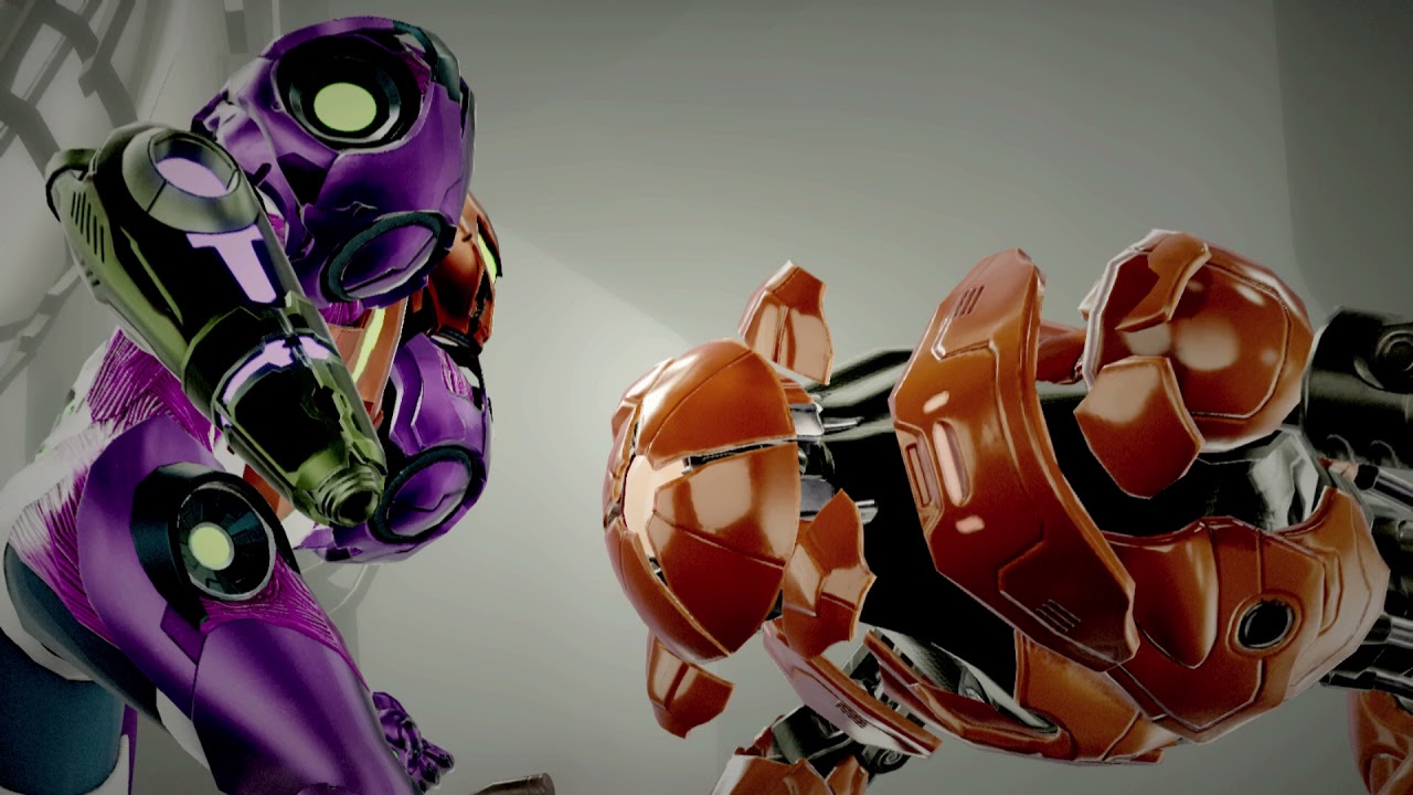 Metroid Dread - Hanubia: Samus Aran Uses Metroid DNA Powers to Defeat Red EMMI Gameplay Cutscene
