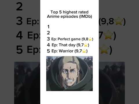Highest rated eps #animeedit #fyp #top5 #animefyp #imdb #rating #episodes #attackontitan #aot