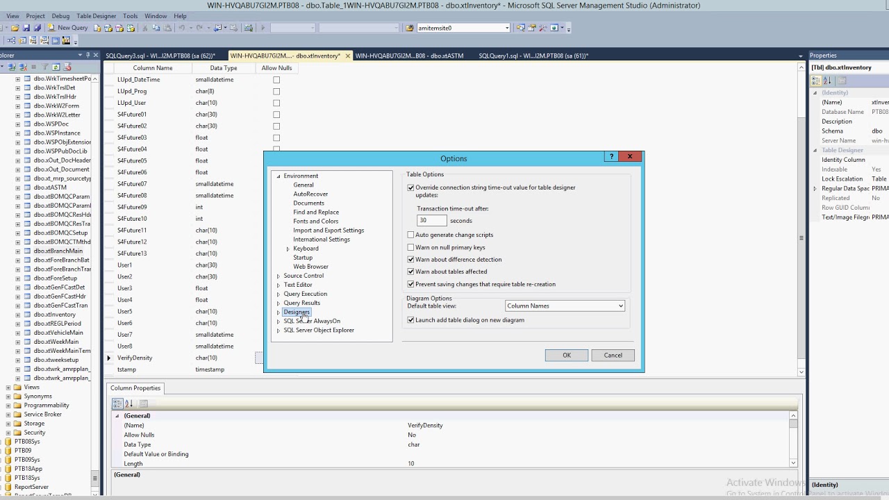 Cannot Update Column in Table SQL Server
