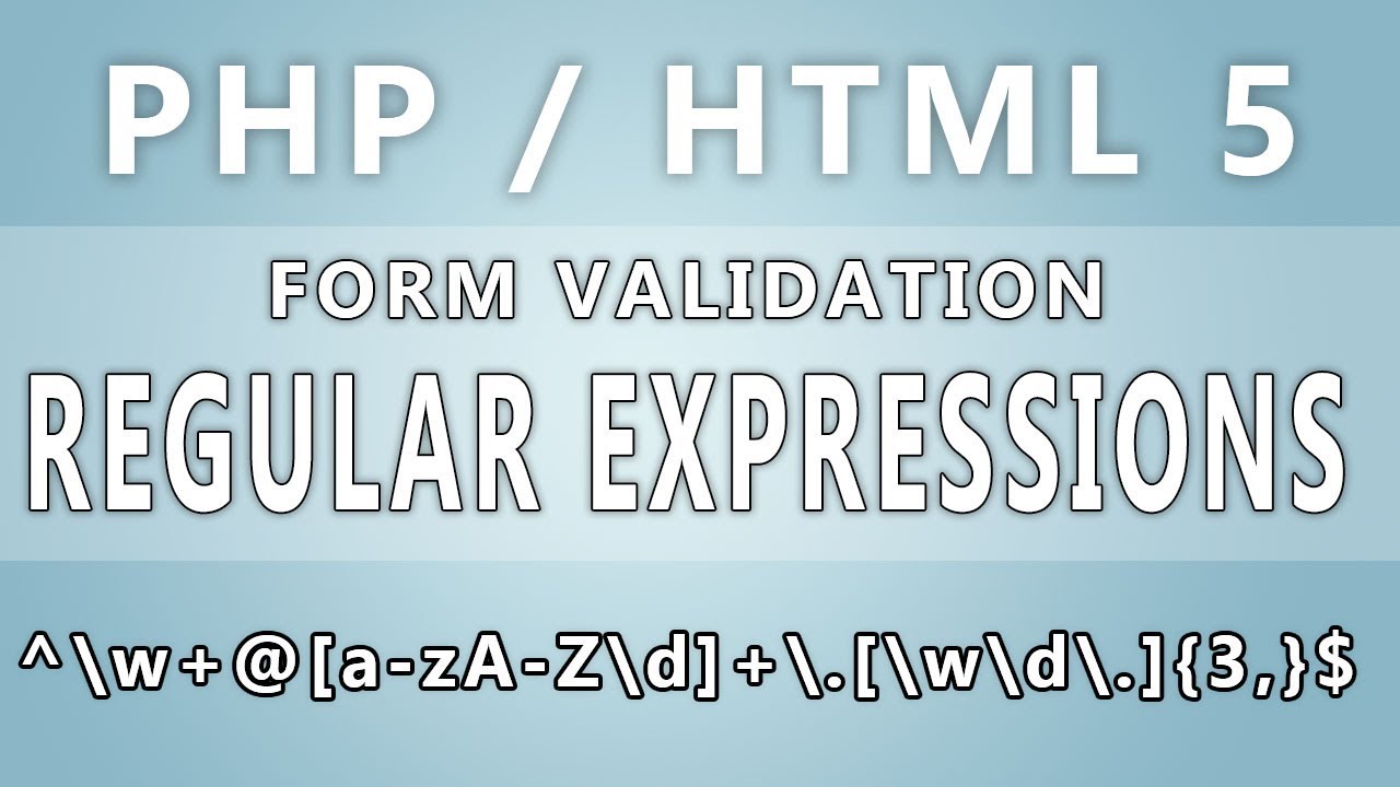 PHP Regular Expressions Form Security & Validation