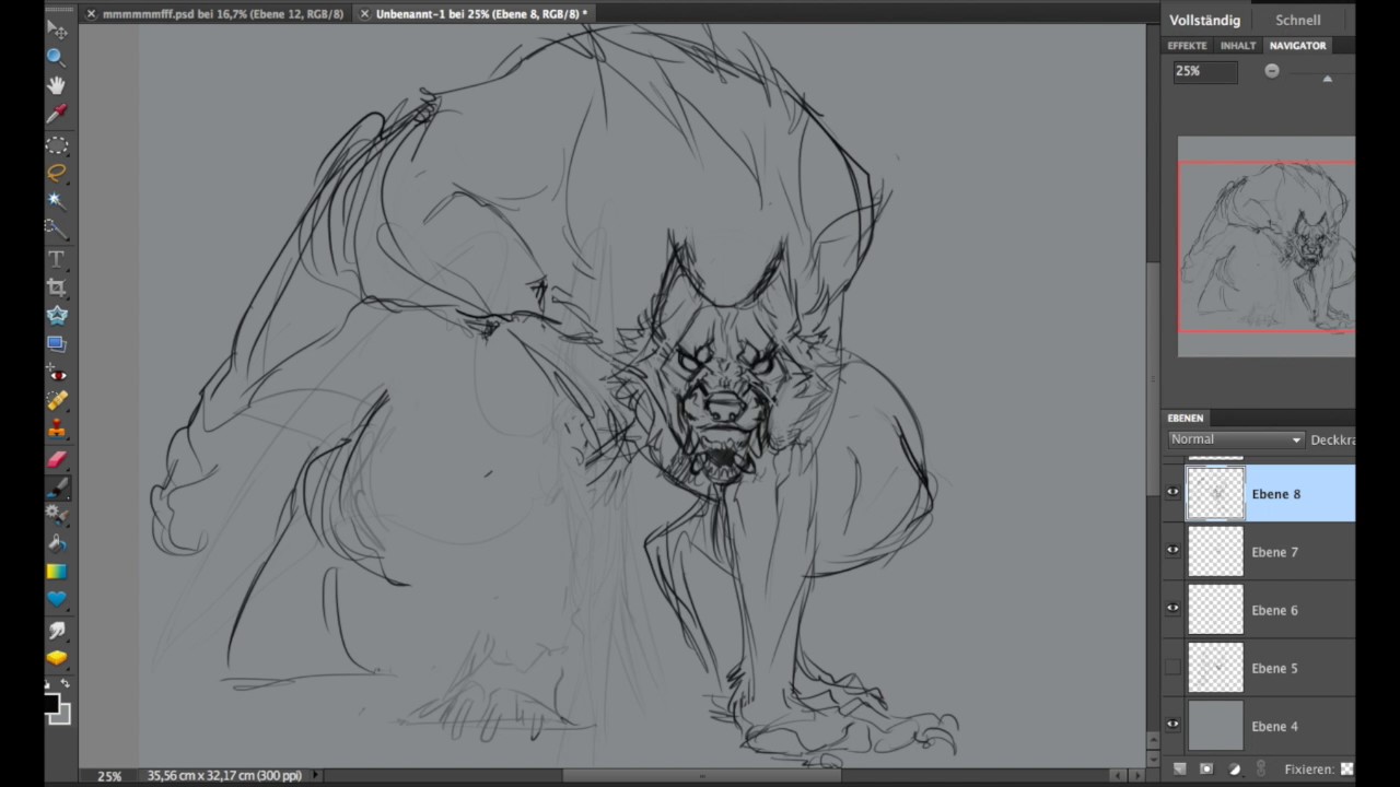 Speedpaint. 41 Sketching Werewolves