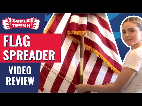 Super Tough Gold Flag Spreader for Indoor Flag Video Review