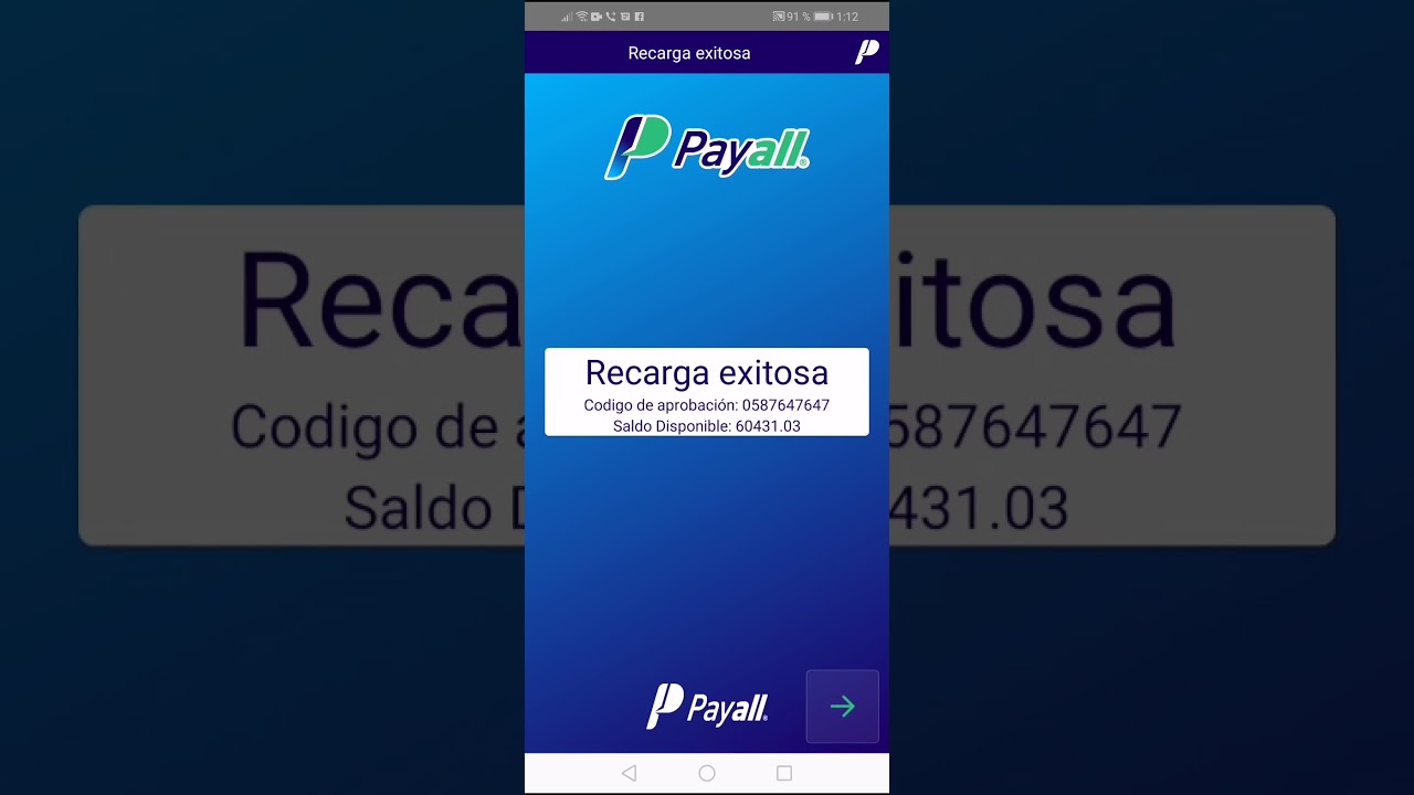 Demostración sistema de recargas (Aplicacion Android APK)