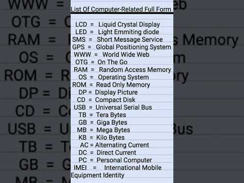 Full Form Of Computer: List Of Computer-Related Full Forms #computerfullforms #shortcut #viral