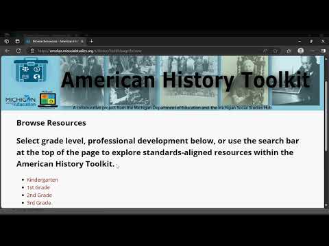 American History Toolkit Website Tour How to Use This Toolkit