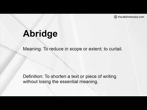 Abridge Meaning