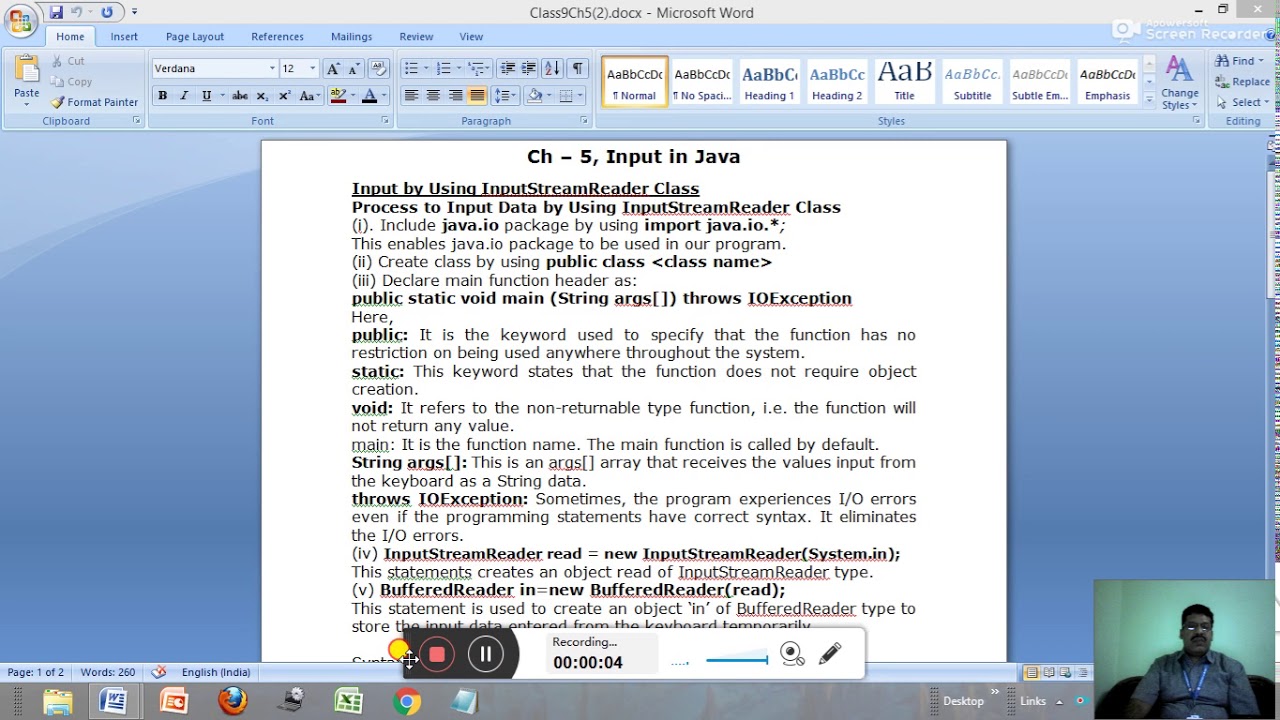 Class-9, Computer Applications. Ch-5, Input in Java. Part-3.