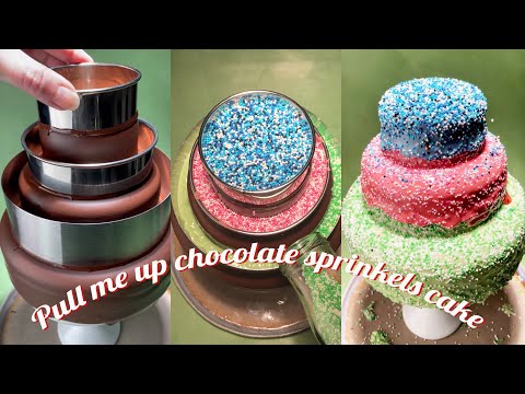 Pull me up three layer cake - Tsunami Cake - Tiktok Foodiebeats Cake - Tsunami Sprinkles cake