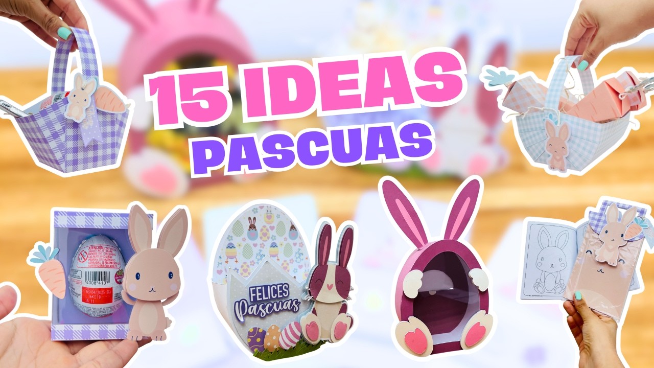 15 Ideas para Regalar o Vender en Pascuas -  Como Hacer Caja, Cesta y Tarjeta para huevos de Pascuas
