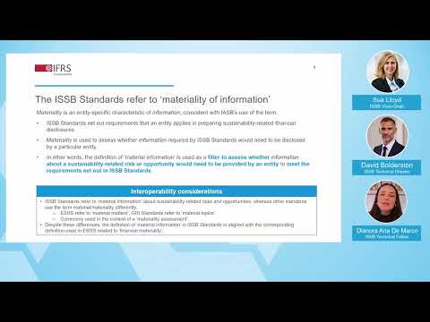 Webcast 2: The definition of material information and its application in ISSB Standards