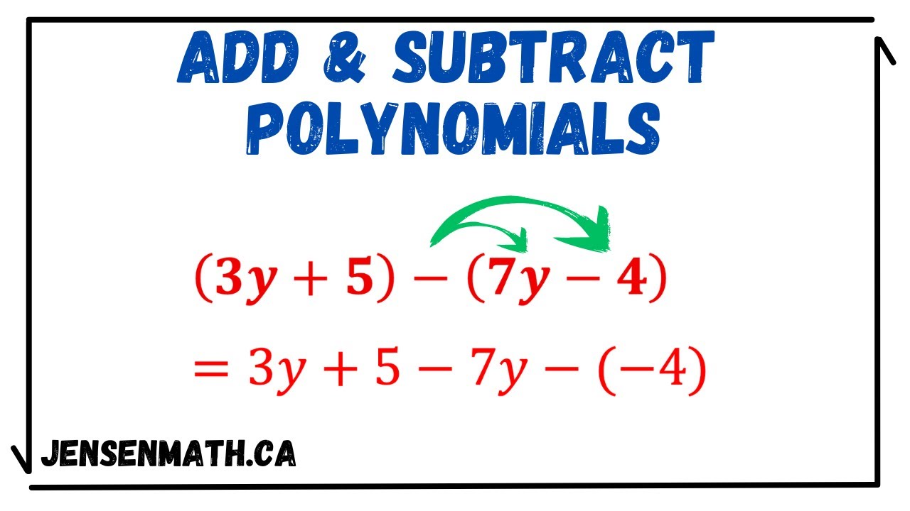 Adding & Subtracting Polynomials | math 9 | jensenmath.ca