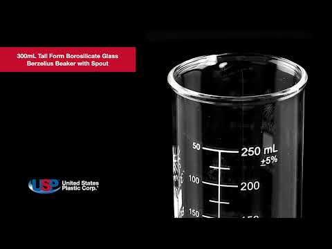 300mL Tall Form Borosilicate Glass Berzelius Beaker with Spout | U.S ...