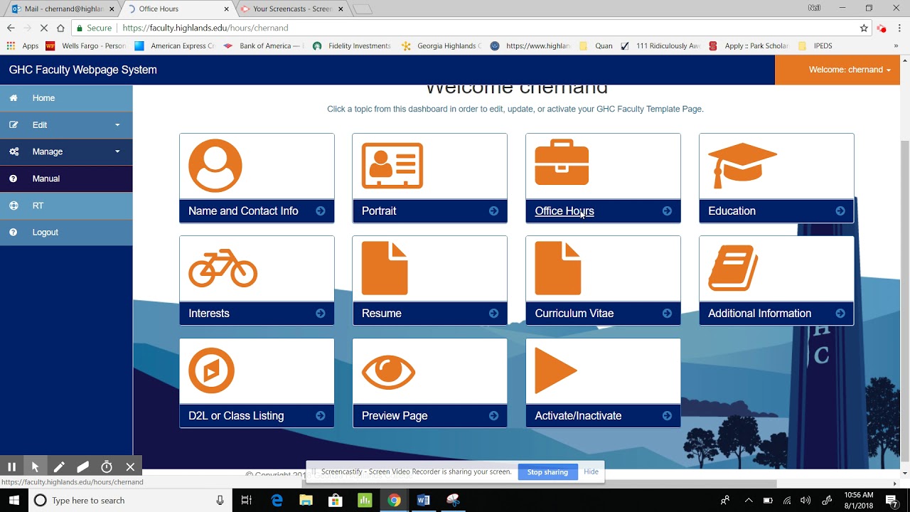 Help with Faculty Web Page