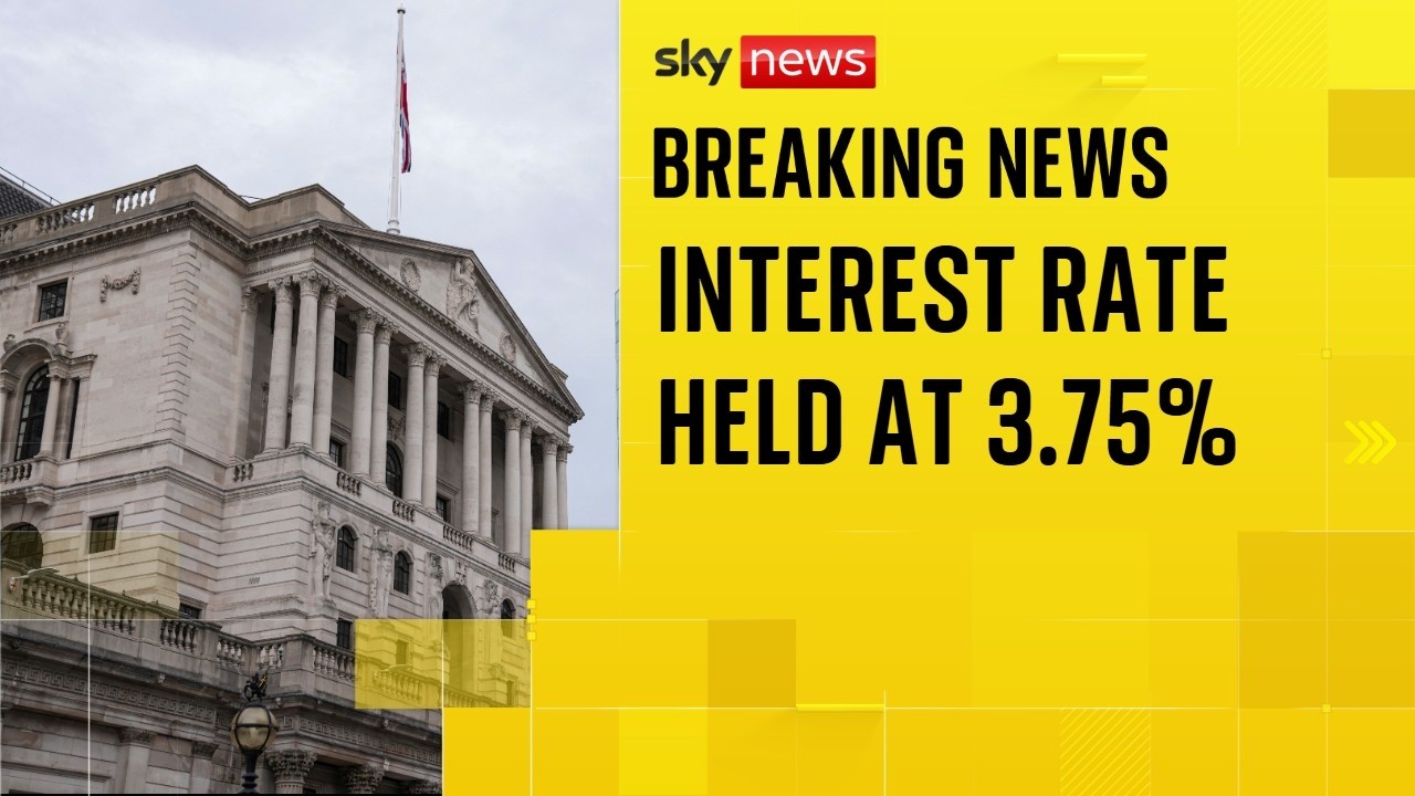 Bank of England holds interest rate at 3.75% in knife-edge decision