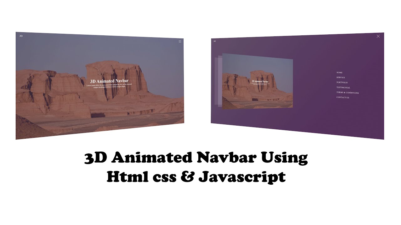 How To Create 3D Animated Navbar Using Html, css And JavaScript??