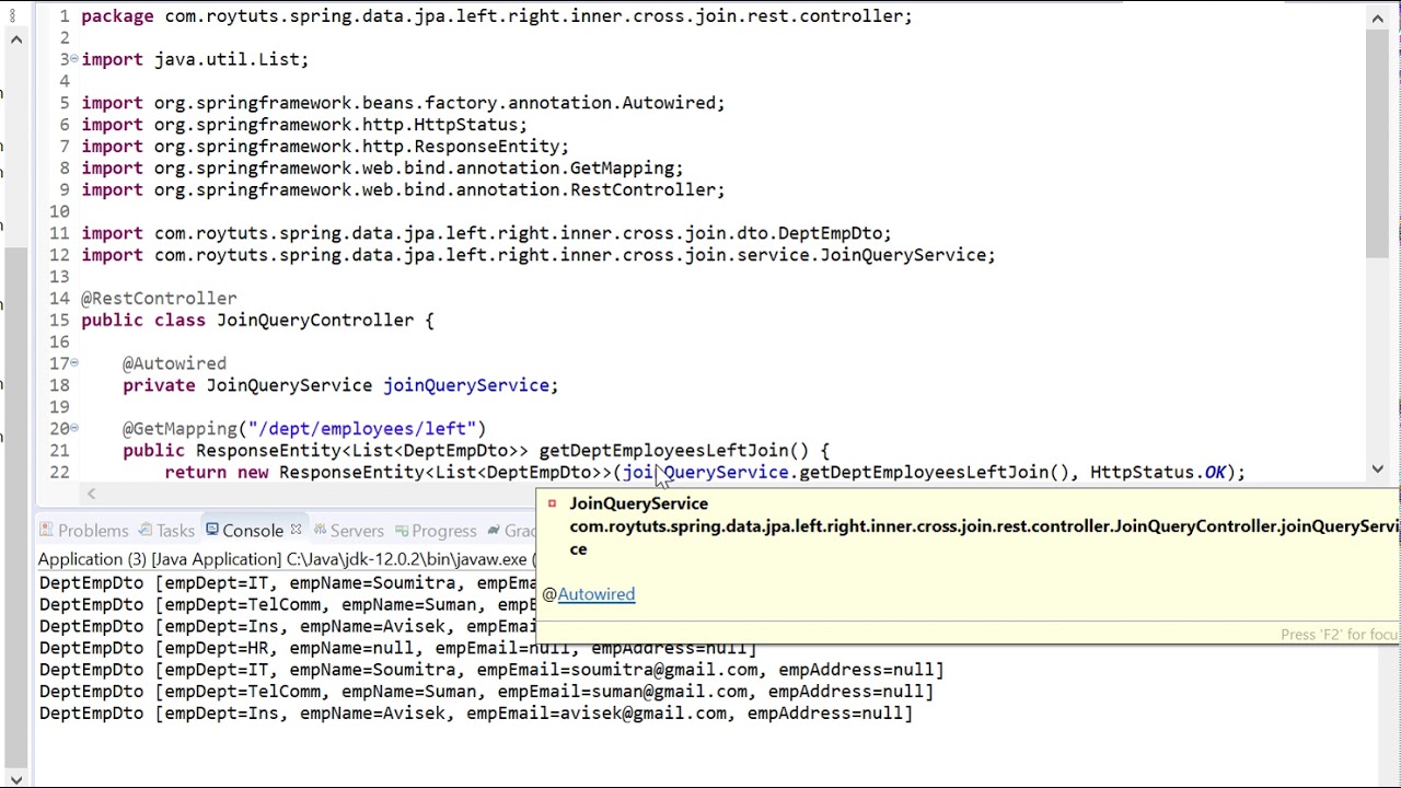Spring Data JPA Left Right Inner Cross Join