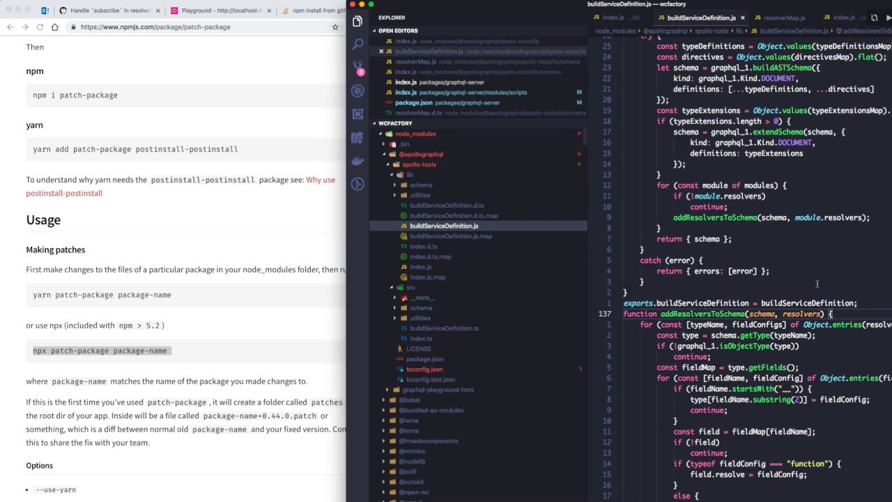 Using npm patch-package