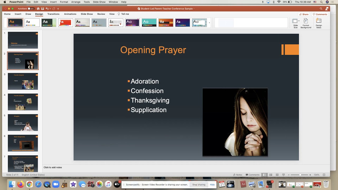 Student Led Conference PowerPoint
