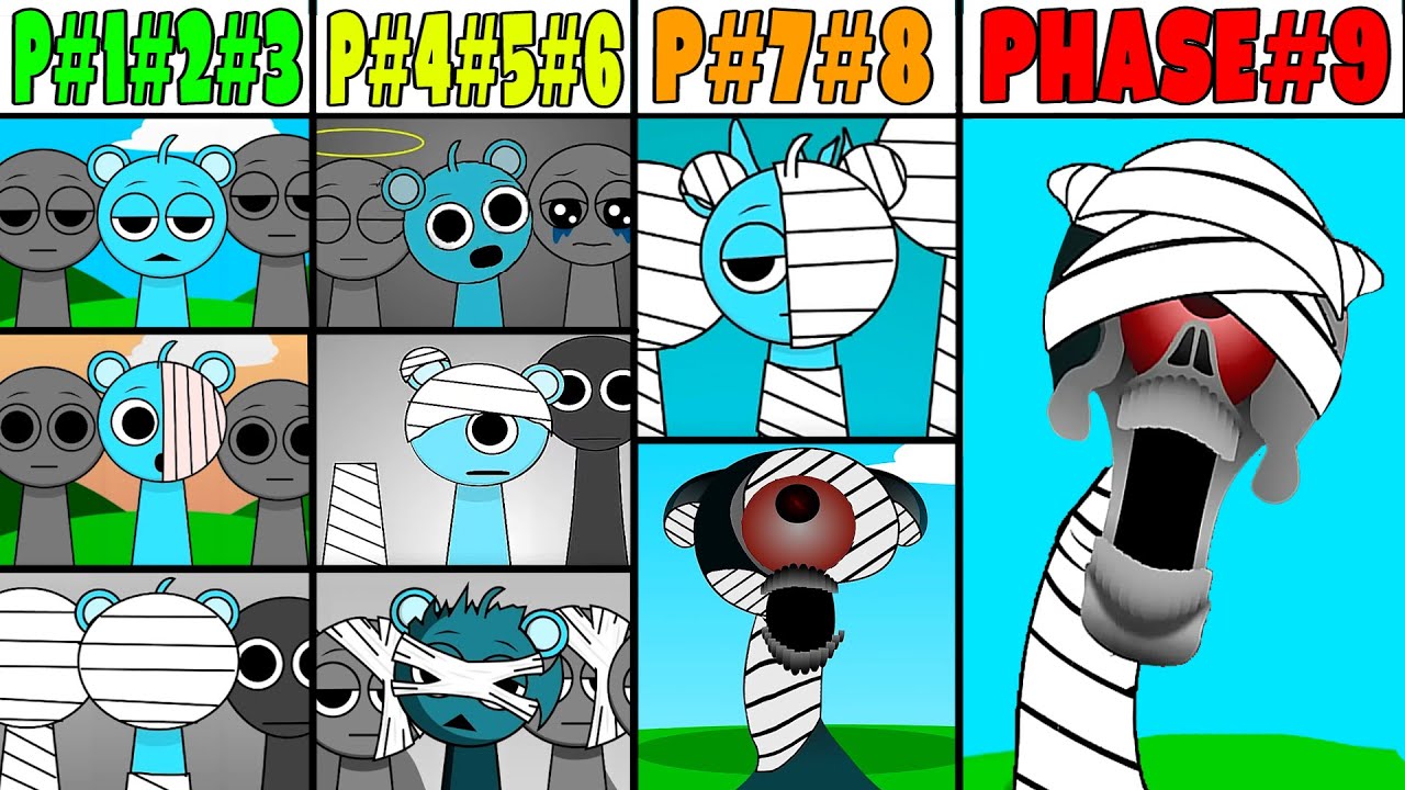 Incredibox Sprunki Mix: Phase 1 VS Phase 2 VS Phase 3-5 VS Phase 7-8 VS Phase 9 NEW GGTP BUT ALIVE