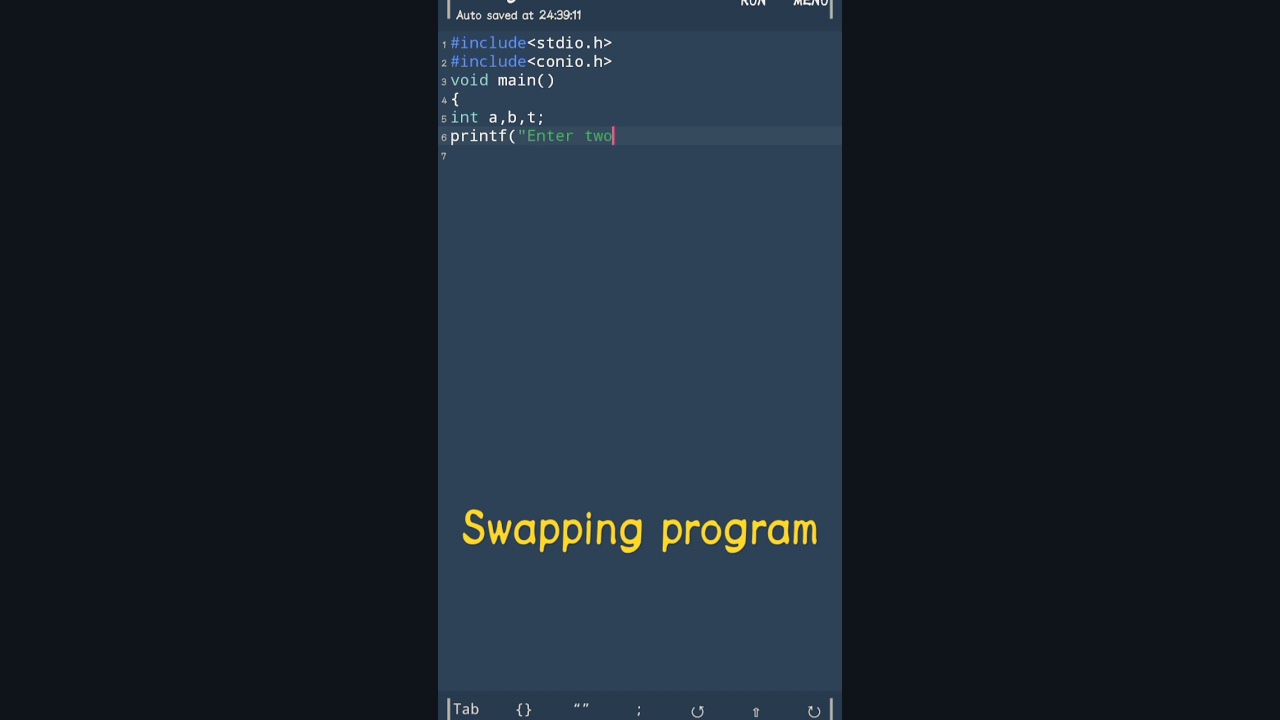 Swapping Program #shortvideo #coding #livecoding #programming #viral #programming #subscribe #short