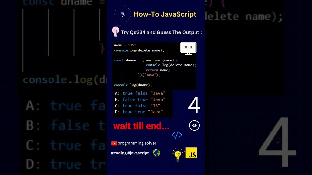 How To Code JavaScript Q#234, Try Solve & Guess The Output #shorts #coding #programming #javascript
