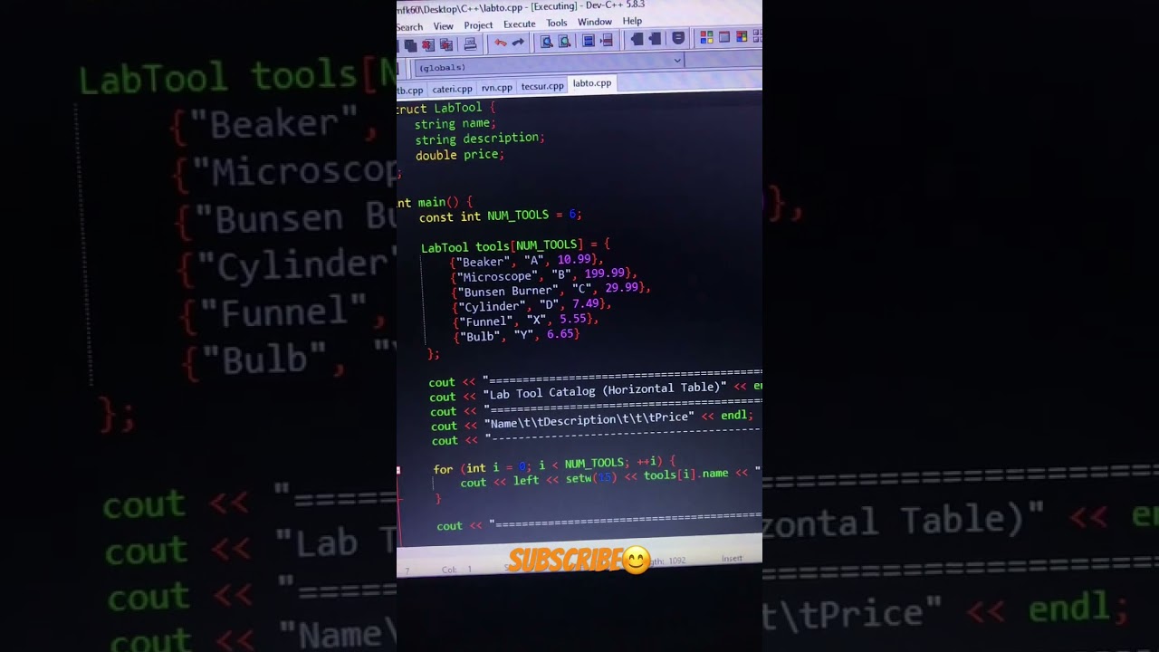 lab tools IDE dev c++ #cppprogramming