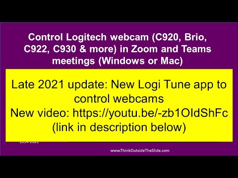 Control Logitech webcam (C920, Brio, C922, C930 & more) in Zoom and Teams meetings (Windows or Mac)